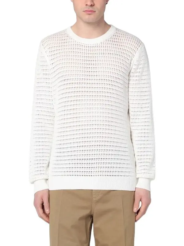 ROBERTO COLLINA Perforated Cotton Sweater - White