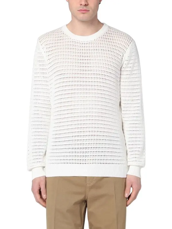 ROBERTO COLLINA Perforated Cotton Sweater - White