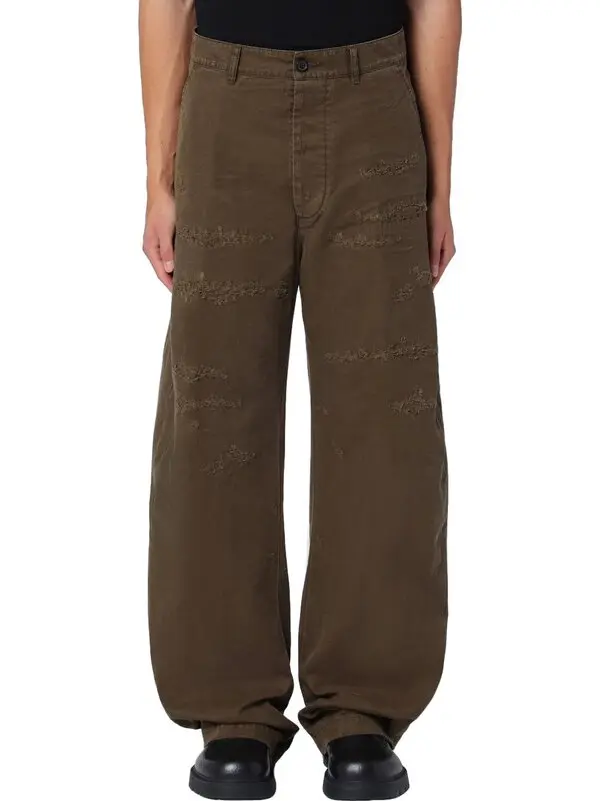 Dsquared2 Military Wide Trousers With Wear - Green