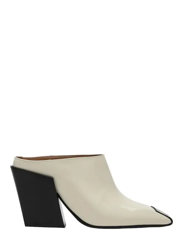 Bottega Veneta Mule With Python Effect Leather Tip - White