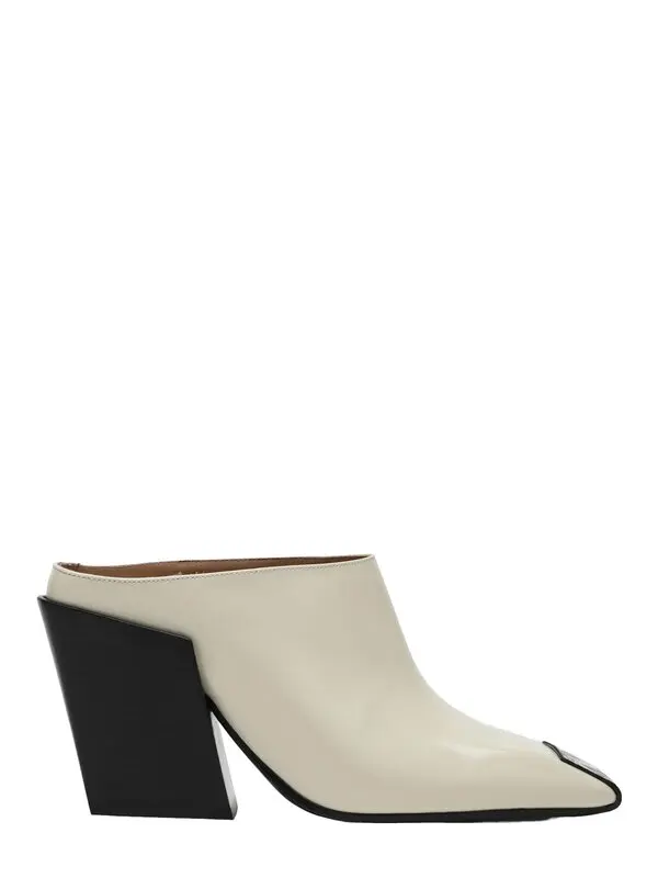 Bottega Veneta Mule With Python Effect Leather Tip - White