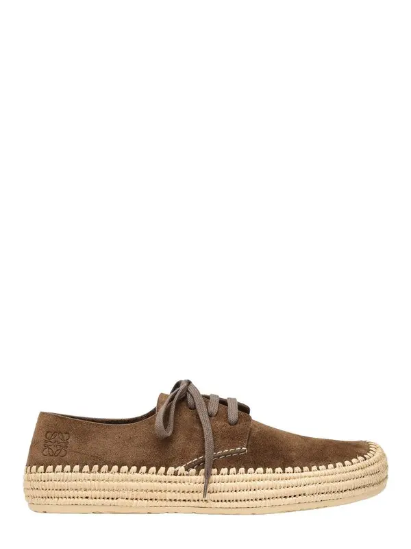 Loewe Rio Lace-up Shoes In Suede - Brown