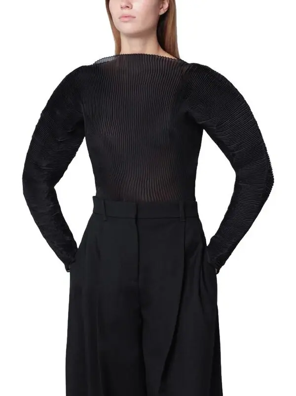 RÓHE Pleated Sculptural Top - Black