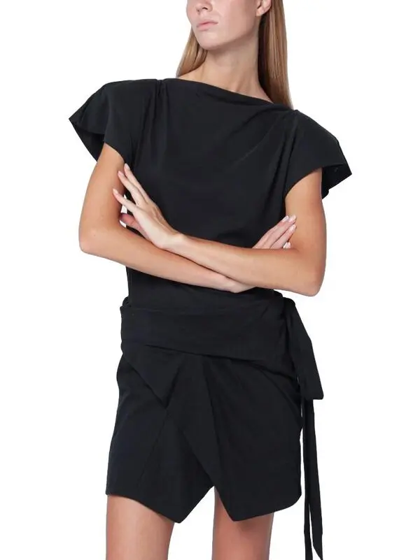 Isabel Marant Sebani Asymmetrical T-shirt - Black
