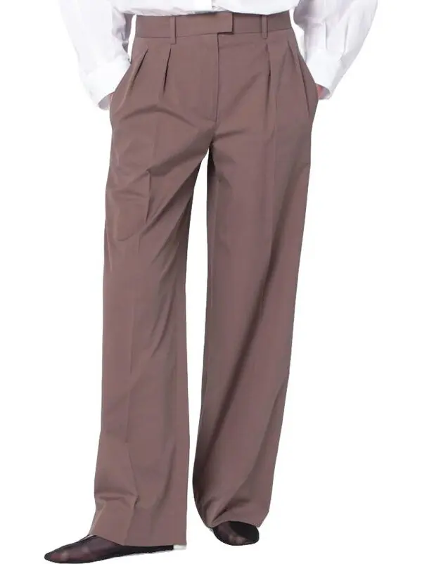 THE ROW Cotton Trousers - Brown