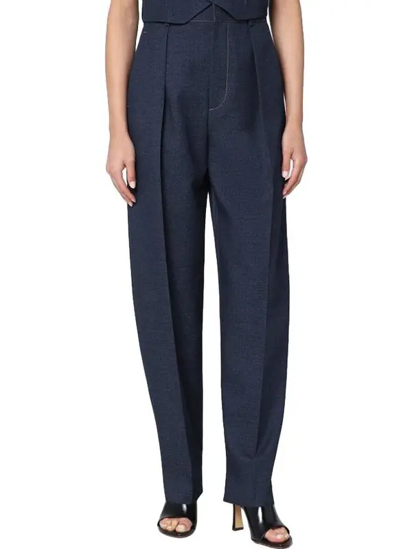 Bottega Veneta Wool Blend Trousers - Blue