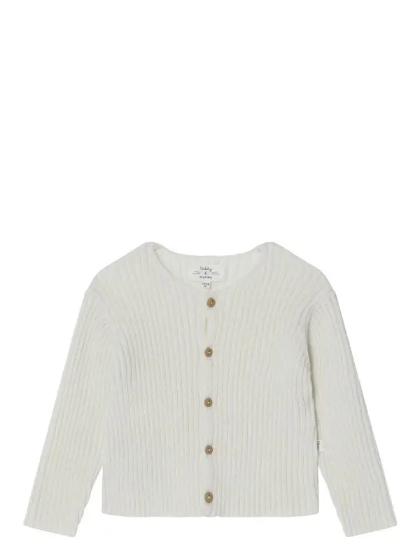 TEDDY & MINOU Wool-blend Cardigan - White
