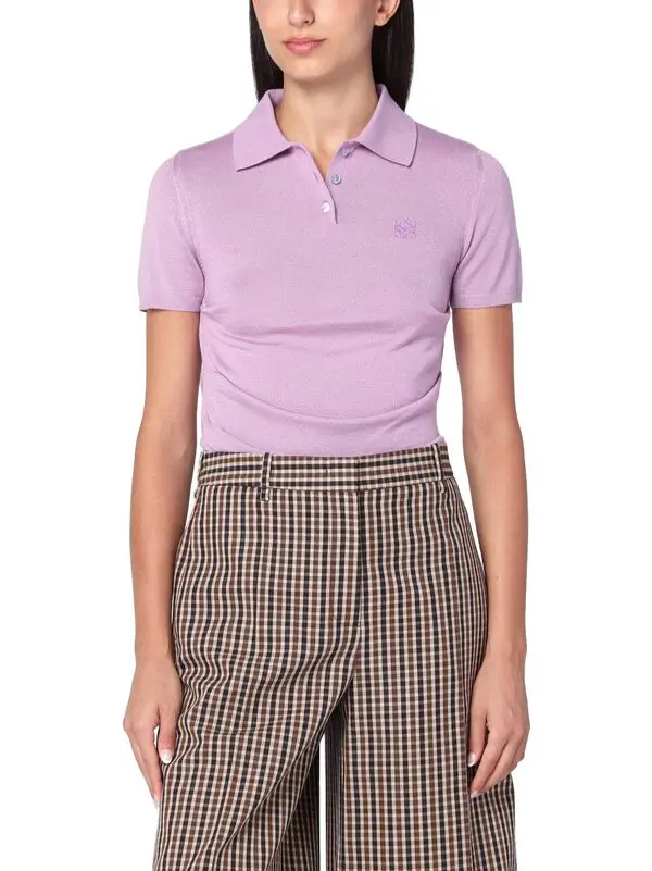 Loewe Polo In Cashmere And Silk - Purple