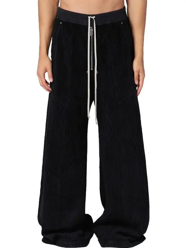 Rick Owens Geth Belas Velvet Trousers - Black