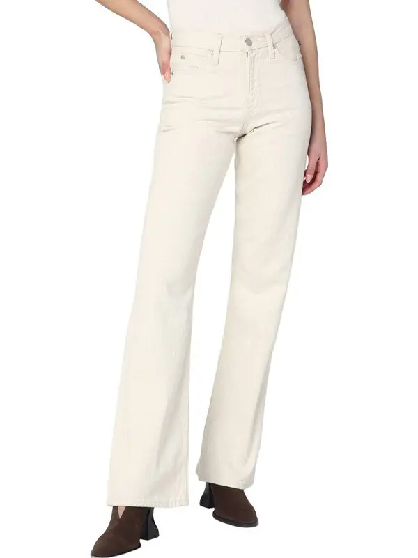 Calvin Klein Relaxed Flared Jeans In Linen Blend - Beige