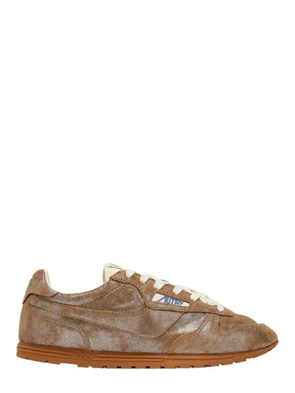 AUTRY Metallic Low-top Sneakers - Brown