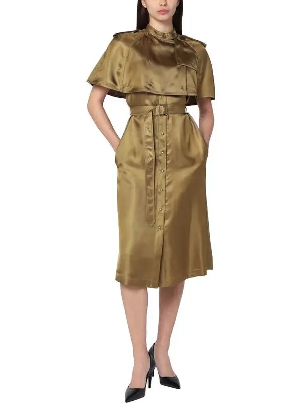 Burberry Viscose Twill Trench Dress - Green