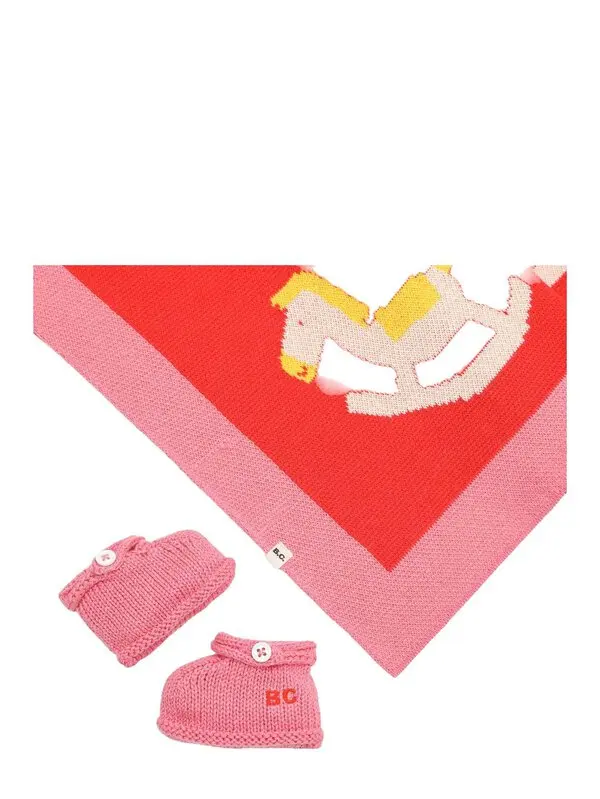 BOBO CHOSES Cotton Rocking Horse Set - Pink