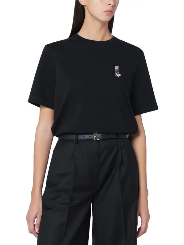 Maison Kitsuné T-shirt With Logo Patch - Black