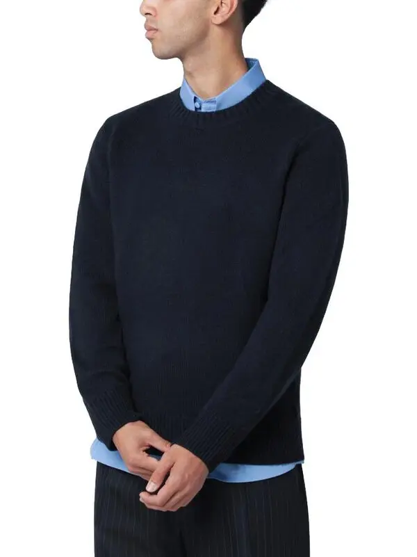 Soft Goat Cashmere Crewneck Sweater - Blue
