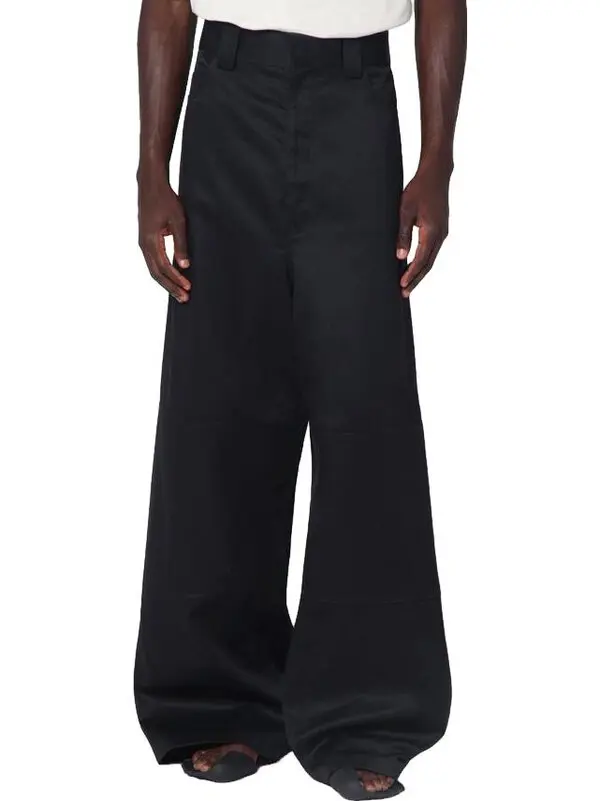 Balenciaga Utility Workwear Wide Leg Pants - Black
