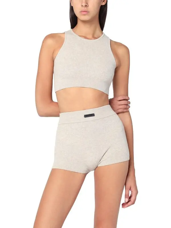 Fear Of God Ribbed Cropped Top - Brown