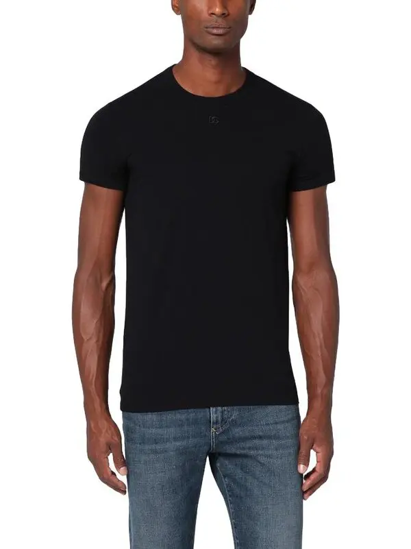 Dolce & Gabbana T-shirt With Logo Embroidery - Black