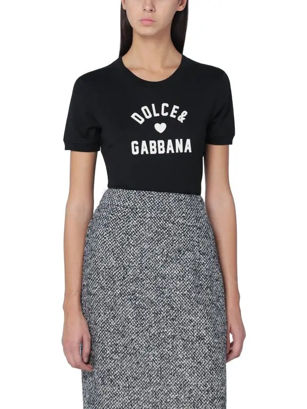 Dolce & Gabbana Cotton Logo T-shirt - Black