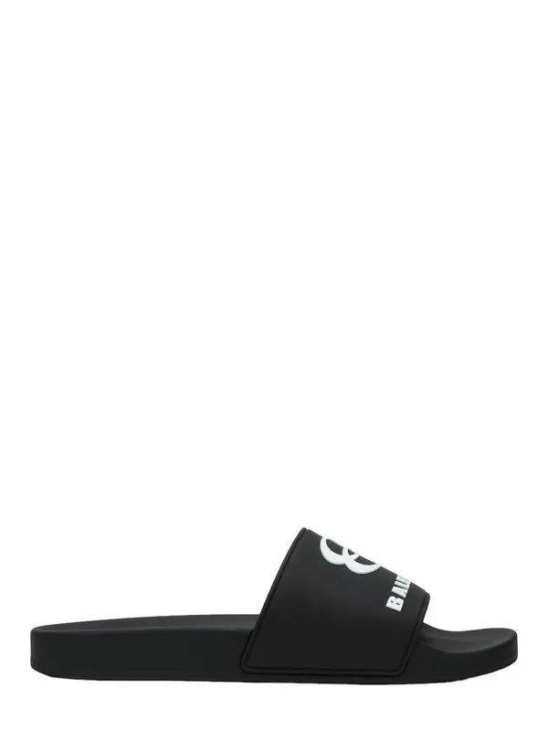 Balenciaga Rubber Slide Sandals - Black