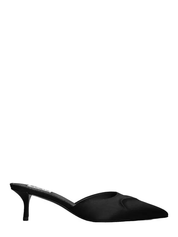 Alaïa Le Coeur Satin Mules - Black