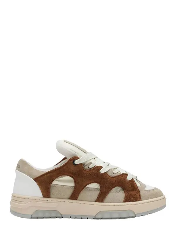 SANTHA Mesh And Suede Sneakers - Beige
