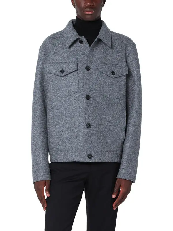 Harris Wharf London Light Wool Jacket - Grey