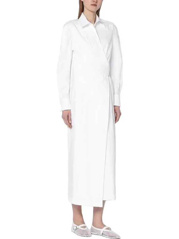 Max Mara Shirt Dress In Cotton Twill - White