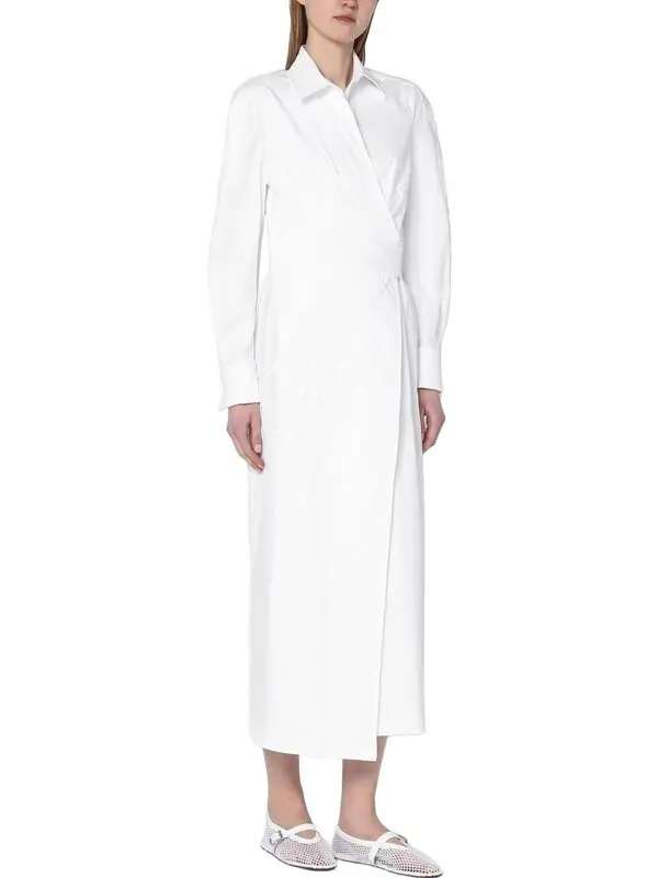 Max Mara Shirt Dress In Cotton Twill - White