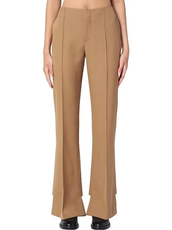 Chloé Asymmetrical Wool Trousers - Brown