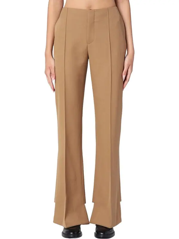 Chloé Asymmetrical Wool Trousers - Brown