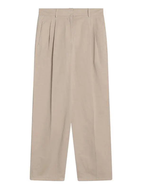 THE ROW Lilas Cotton-linen Trousers - Green