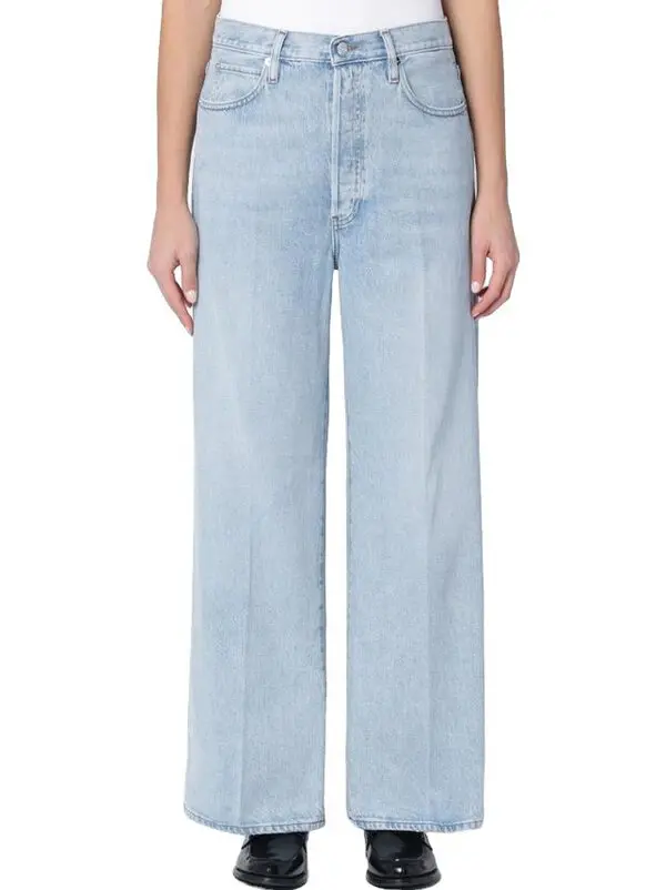 FRAME Low Baggy Wide Leg Jeans In Organic Denim - Blue