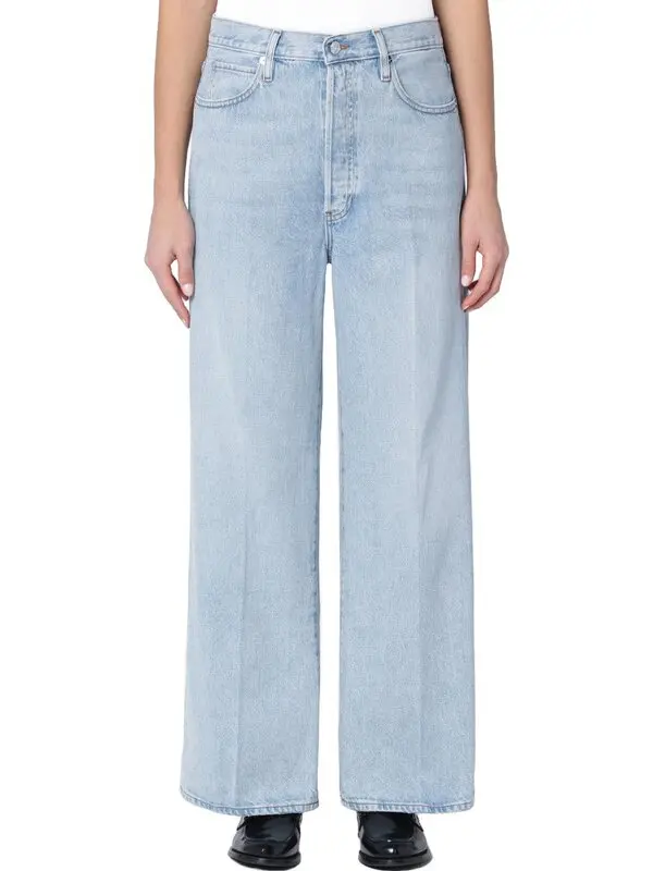 FRAME Low Baggy Wide Leg Jeans In Organic Denim - Blue