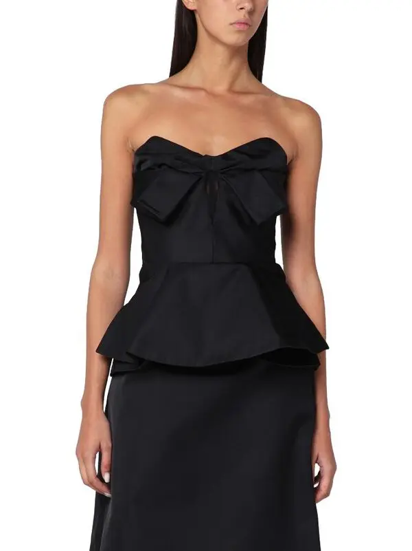Alexander McQueen Corset Top In Silk Blend - Black