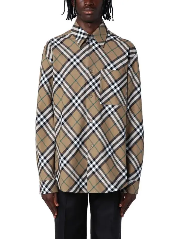 Burberry Check Cotton Shirt - Beige