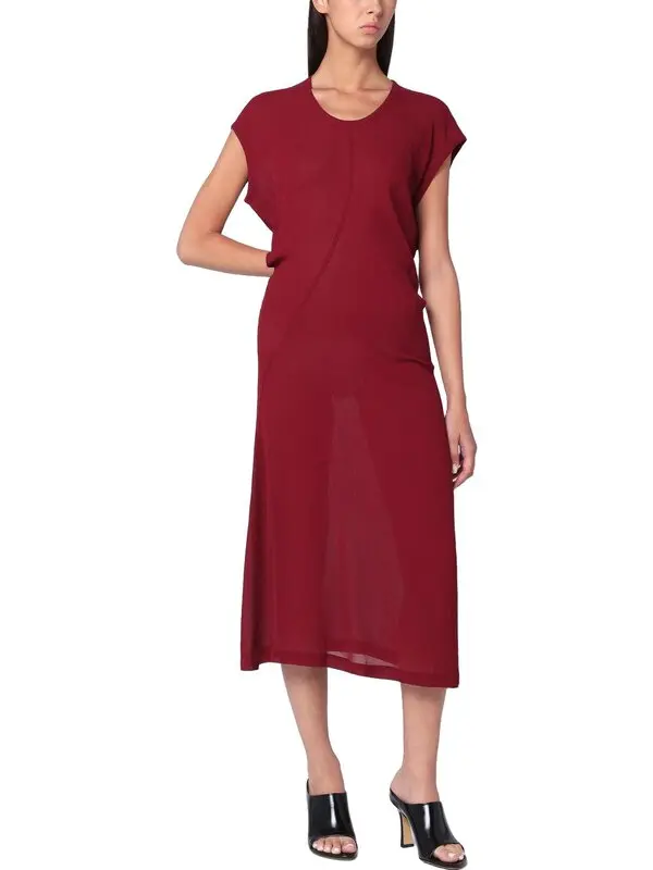 6397 S-curve Midi Dress - Burgundy