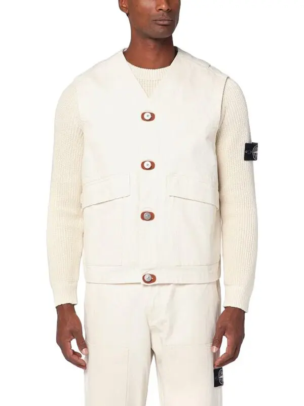 Stone Island Cotton Gilet - White