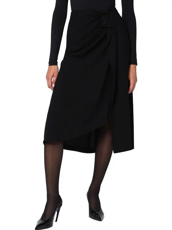 Balenciaga Draped Crêpe Skirt - Black