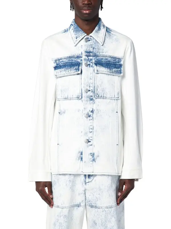 Dries Van Noten Faded Blue Denim Shirt - Light Blue