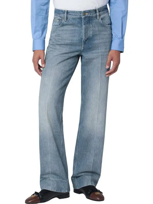 Valentino Garavani Washed-effect Denim Jeans - Blue