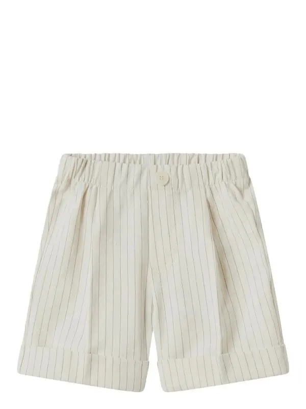 IL GUFO Pinstriped Cotton Bermuda Shorts - White