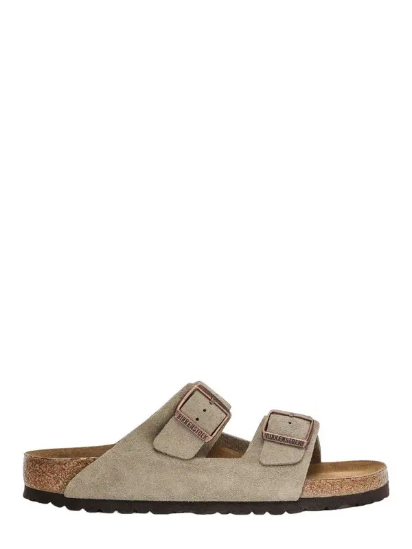 BIRKENSTOCK Suede Arizona Slides - Beige