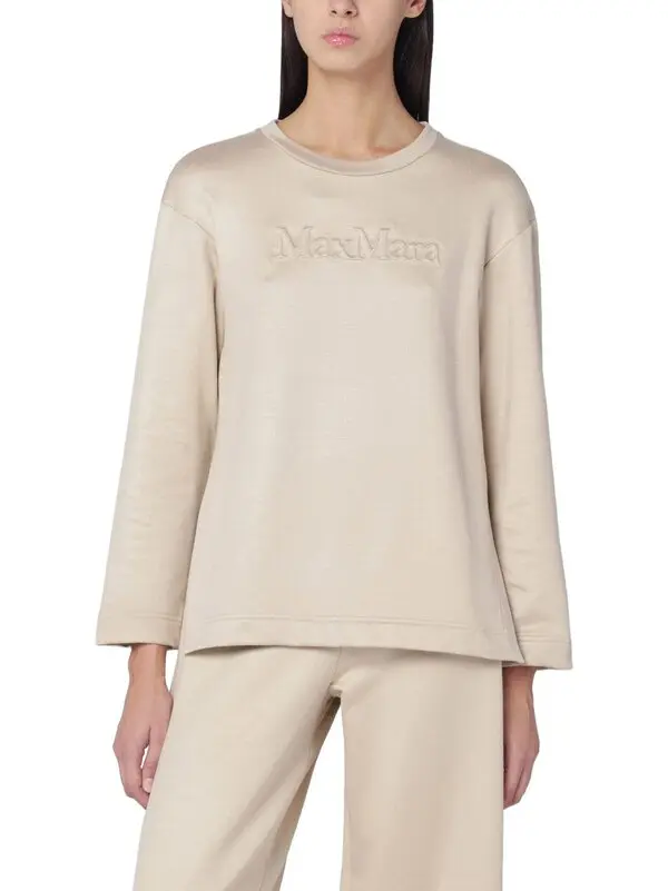 Max Mara Silk-blend Sweatshirt - Beige