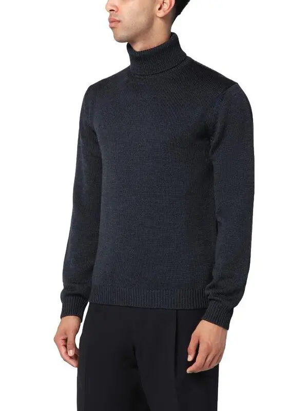 ROBERTO COLLINA Wool Turtleneck Sweater - Grey