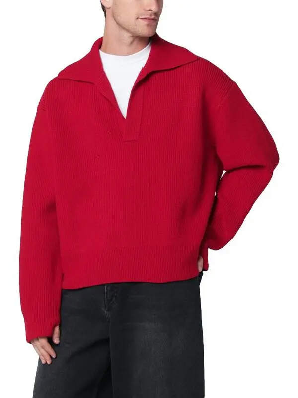 Studio Nicholson Wool Polo Sweater - Red