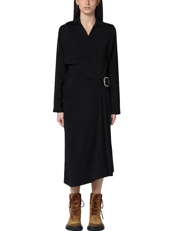 Loewe Viscose Belted Dress - Black