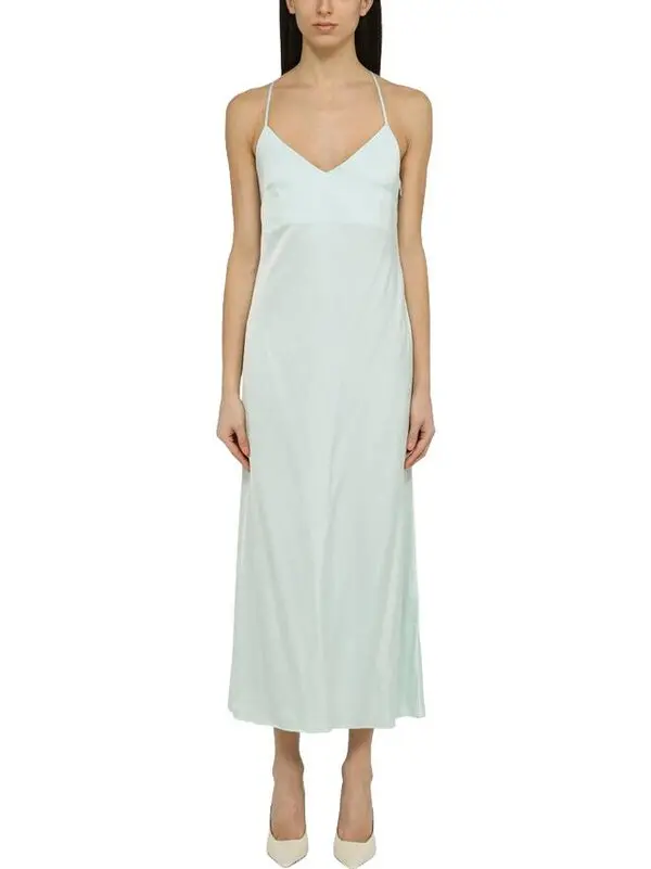 IVY OAK Noel Satin Slip Dress - Light Blue