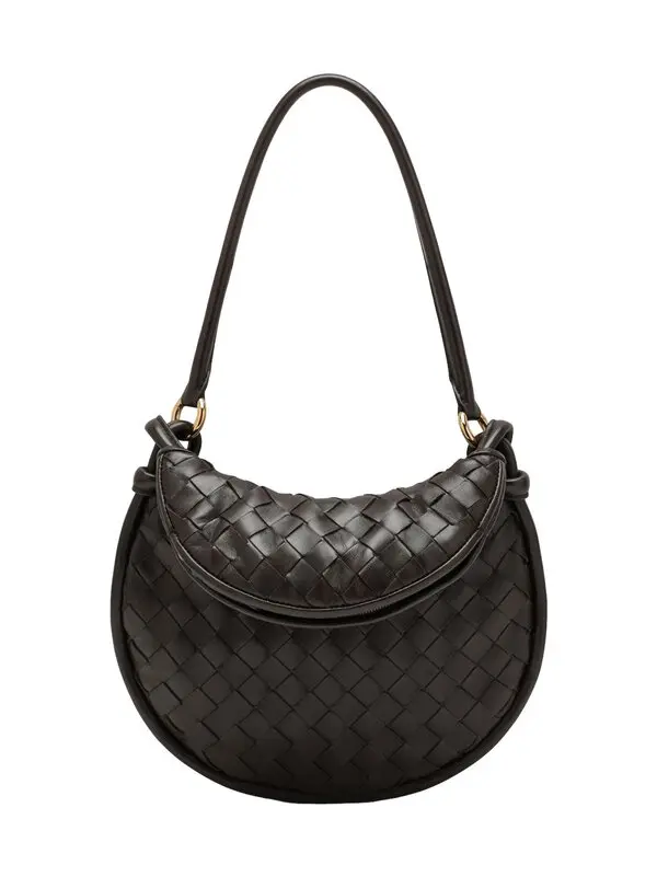 Bottega Veneta Small Handbag With Intrecciato Pattern - Brown