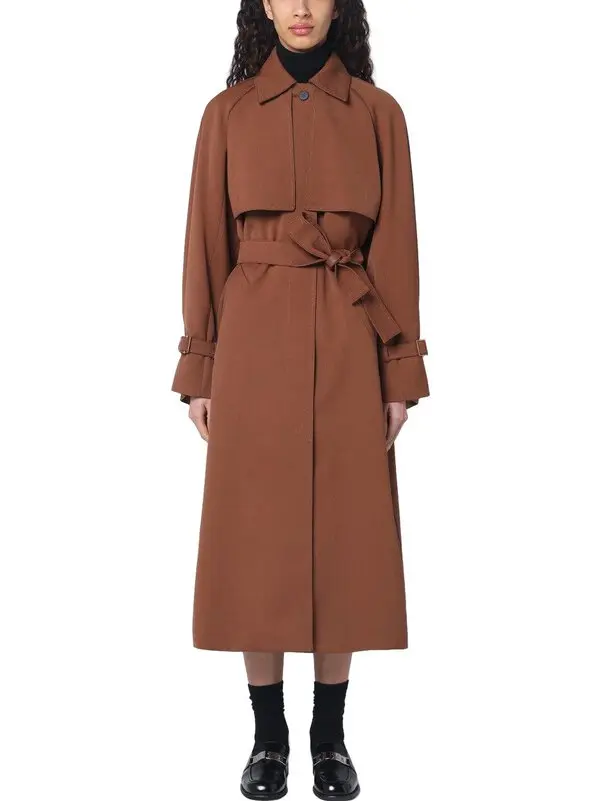 Max Mara Rainproof Gabardine Trench Coat - Brown